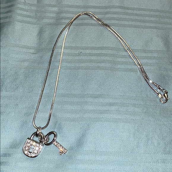 Jewelry | Nwt Rhinestone Diamond Lock And Key Necklace | Poshmark